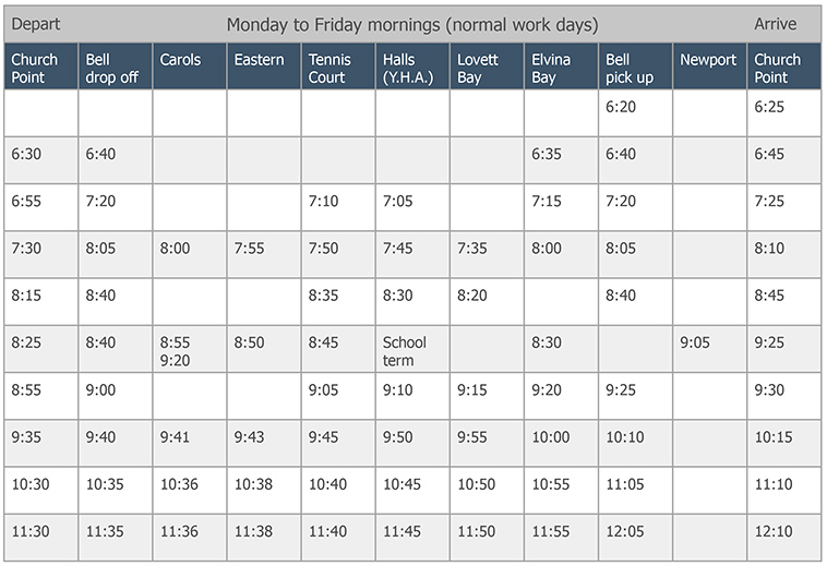 Timetable
